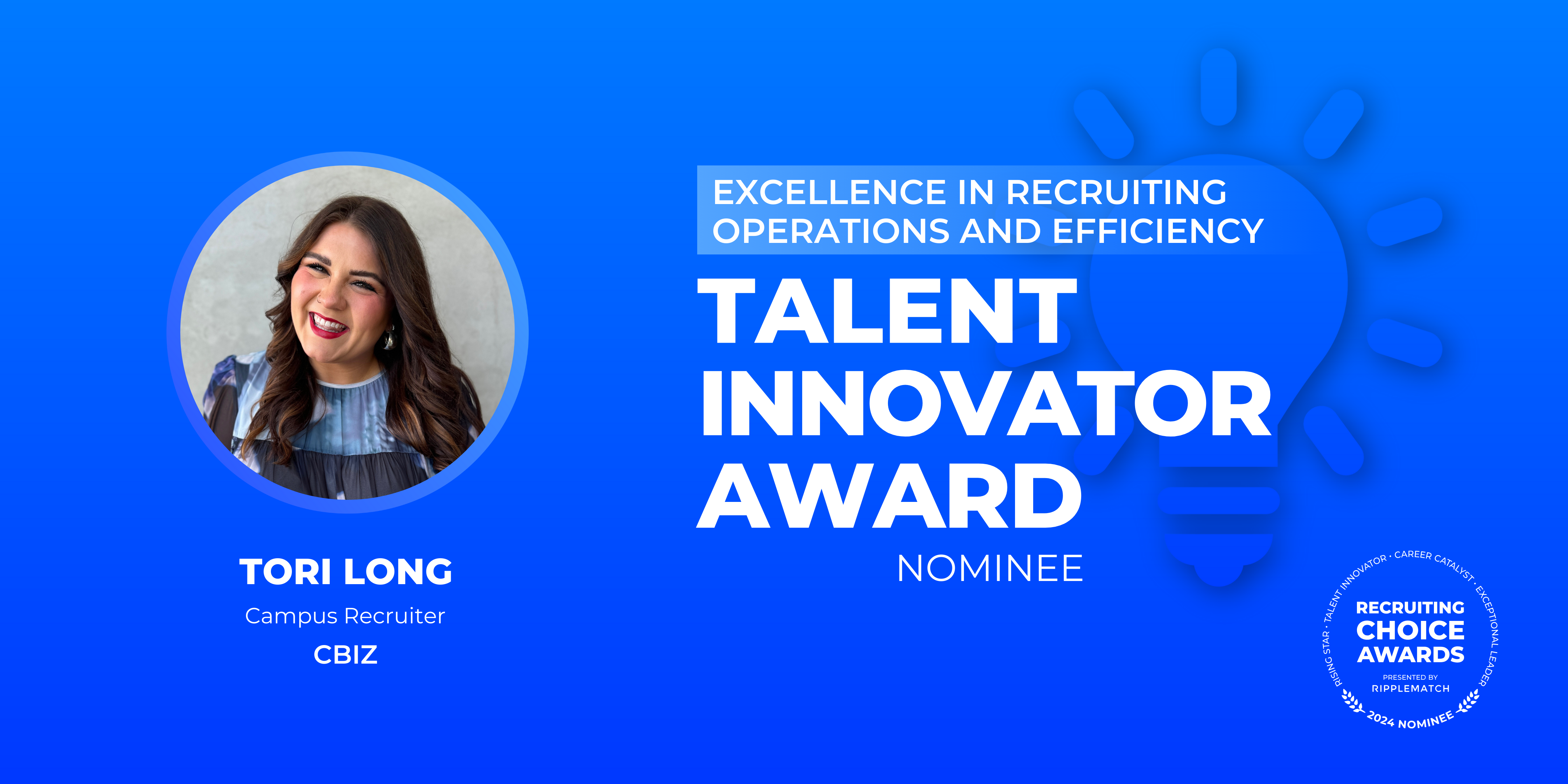 Tori Long - Nominee for Talent Innovator Award - 2024 Recruiting Choice ...