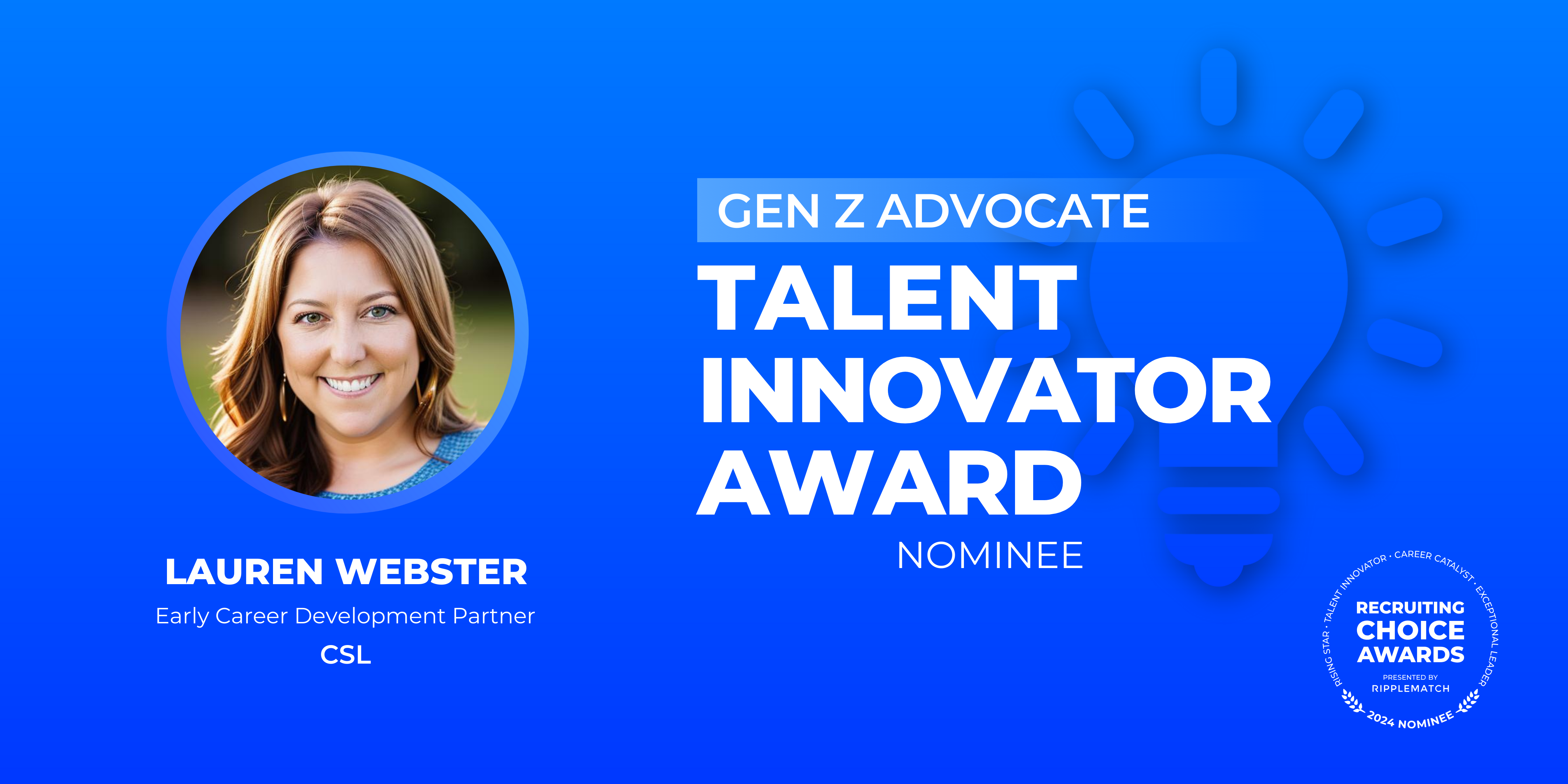 Lauren Webster - Nominee for Talent Innovator Award - 2024 Recruiting ...